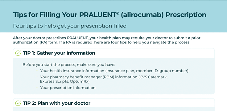 Helpful Resources | PRALUENT® (alirocumab) Injection